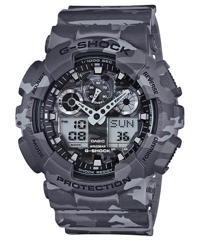 Casio G‑Shock Gray Camo Analog‑Digital Watch GA‑100CM‑8ADR – K Time